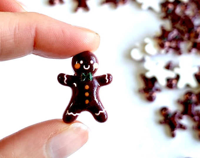 Miniature Gingerbread Men 18x23mm Flat Back Resin Cabochon Figurines ...