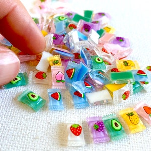 Mini Mixed Fruit Candy Bags Resin Charms 5 X 10mm Bags of Sweets Random ...