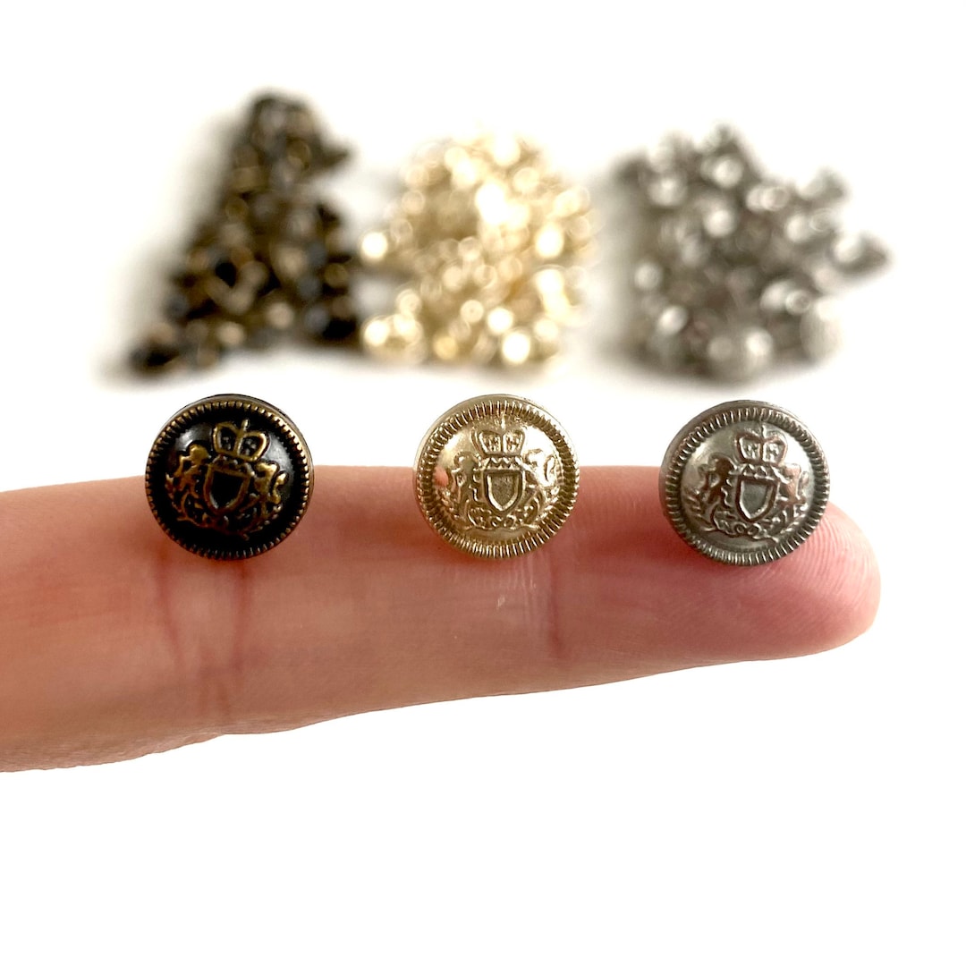 Royal Crown Regal British Shank Buttons 10mm Metal Antique Bronze ...
