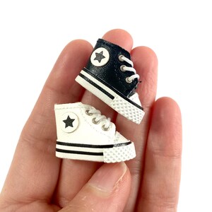 Miniature Doll Shoes Doll Trainers Black Leather Mini Shoes 1/12 Scale ...