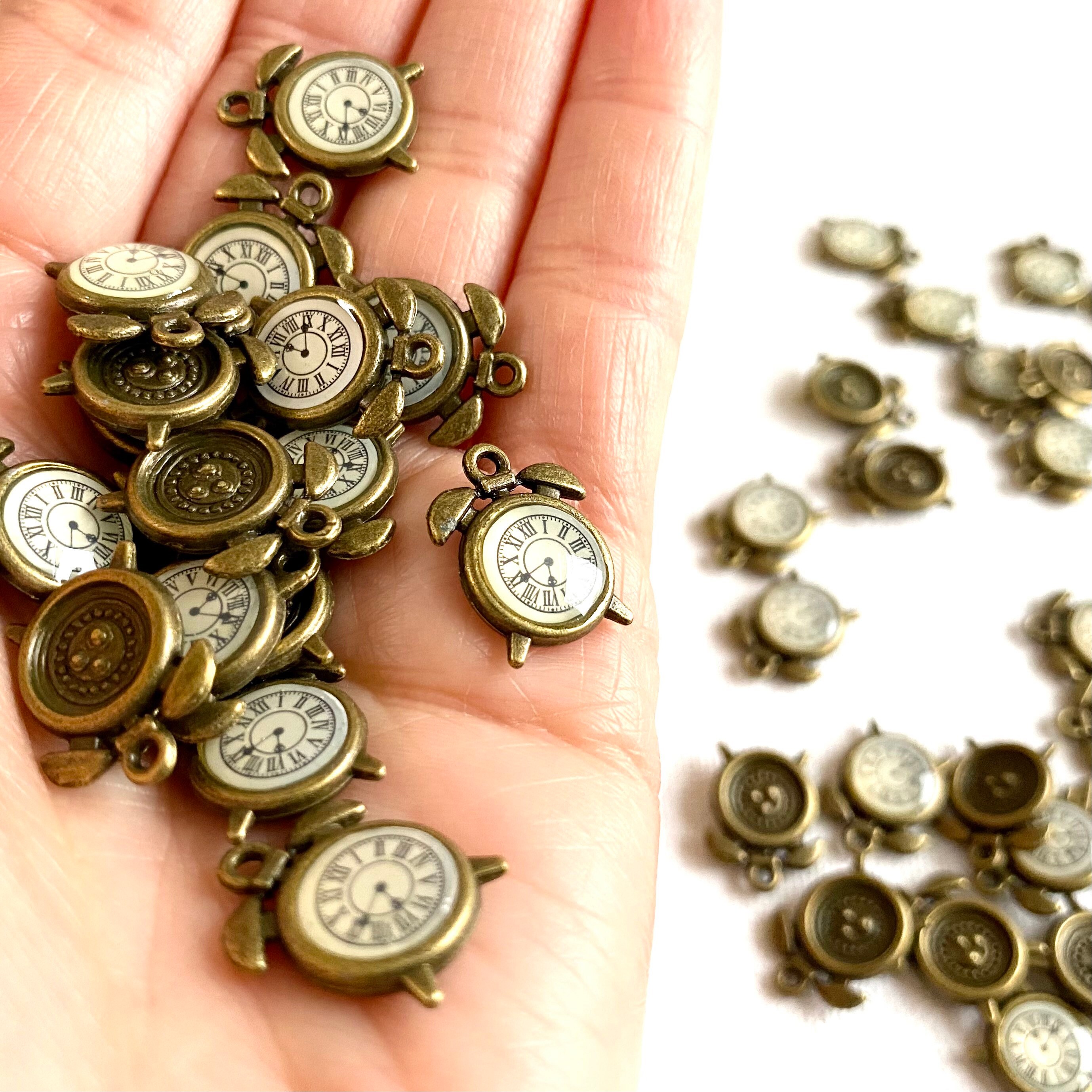 Mini Clock Charm Vintage Bronze Metal 13mm Dolls House - Etsy