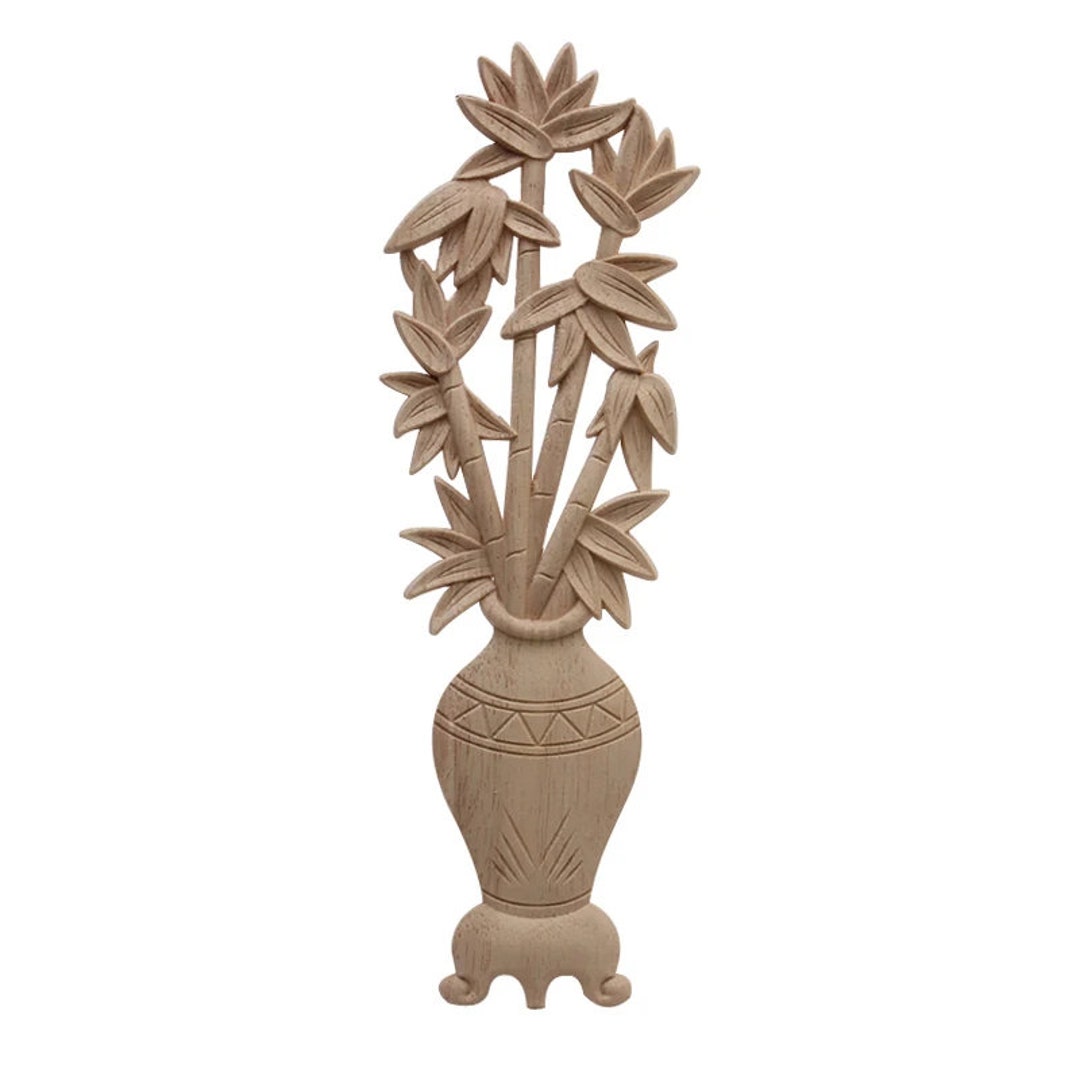 Wood Decal Wood Applique Onlay Wood Craft Carved Antique Long Large ...