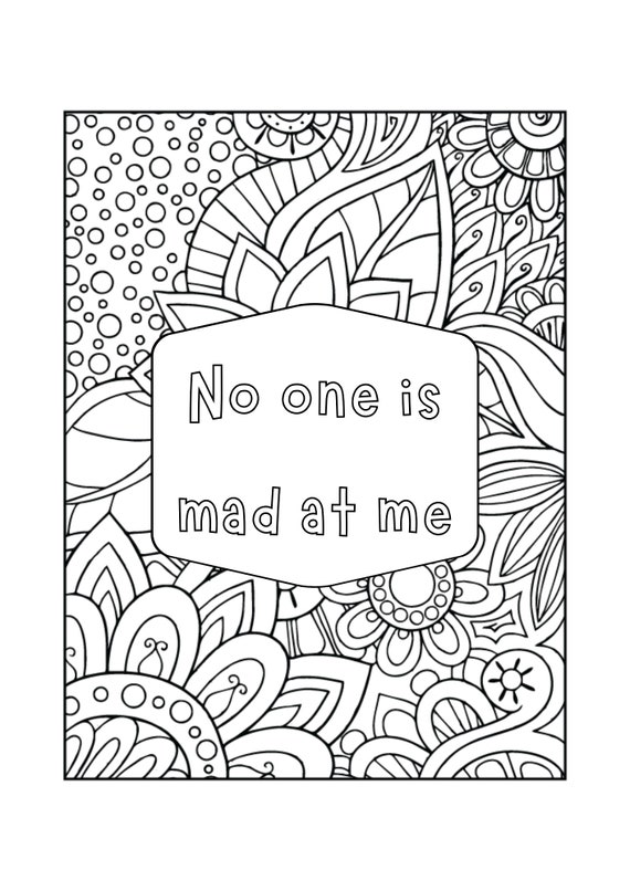 Printable Anxiety Coloring Pages