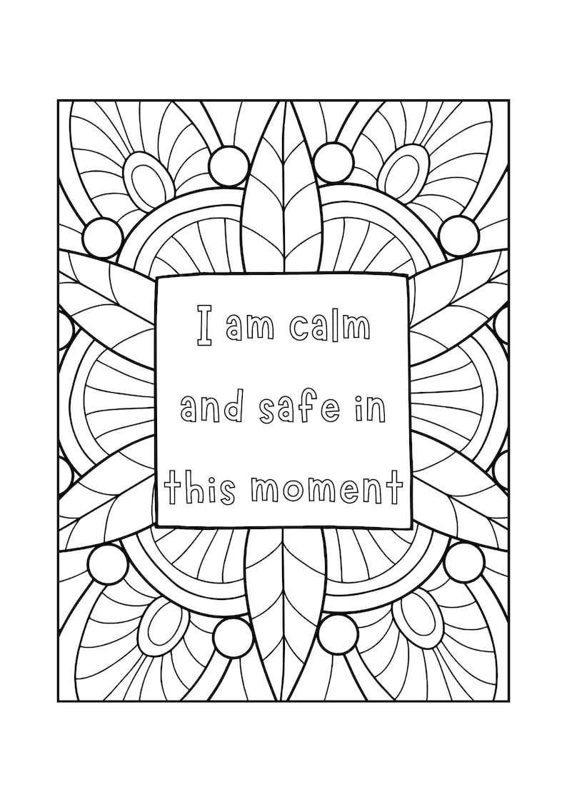Anxiety Affirmations 50 Coloring Pages for Panic Attacks, Anxiety ...