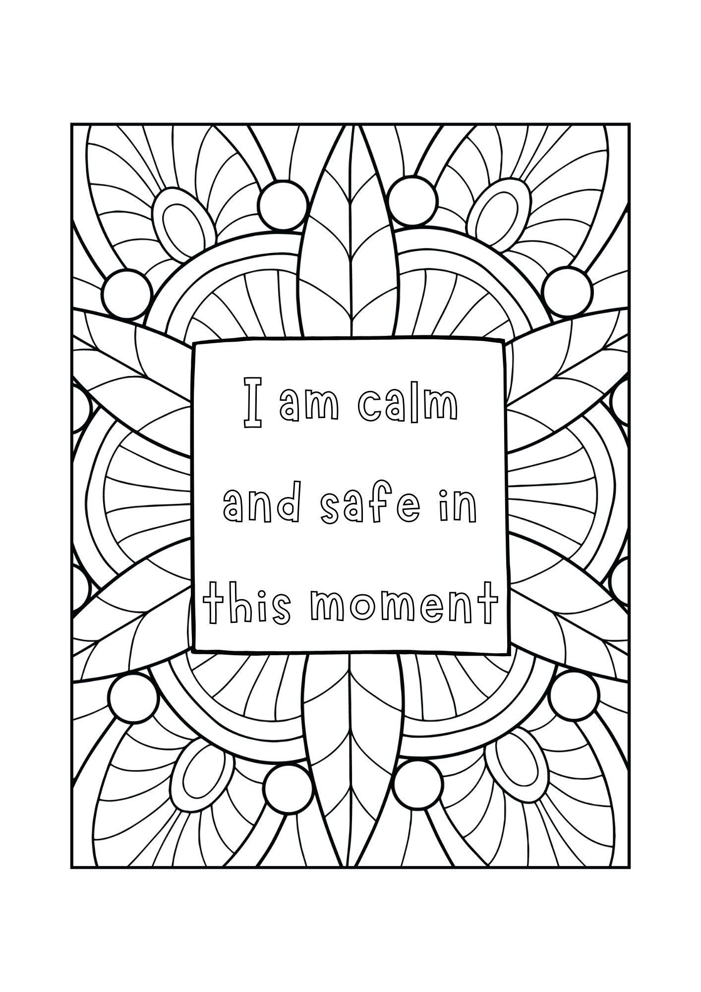 Anxiety Affirmations 50 Coloring Pages for Panic Attacks, Anxiety ...