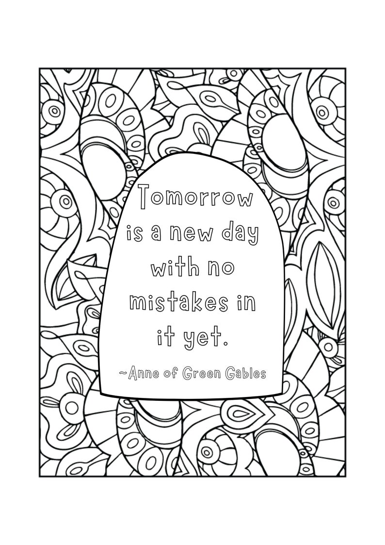 Anne of Green Gables Quotes 30 Printable Coloring Pages for - Etsy