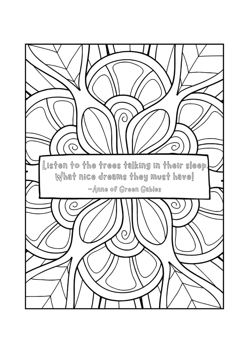 Anne of Green Gables Quotes 30 Printable Coloring Pages for Book Clubs ...