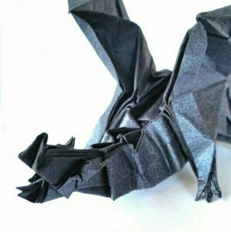 Midnight Black Origami Handmade Devil Dragon - Etsy