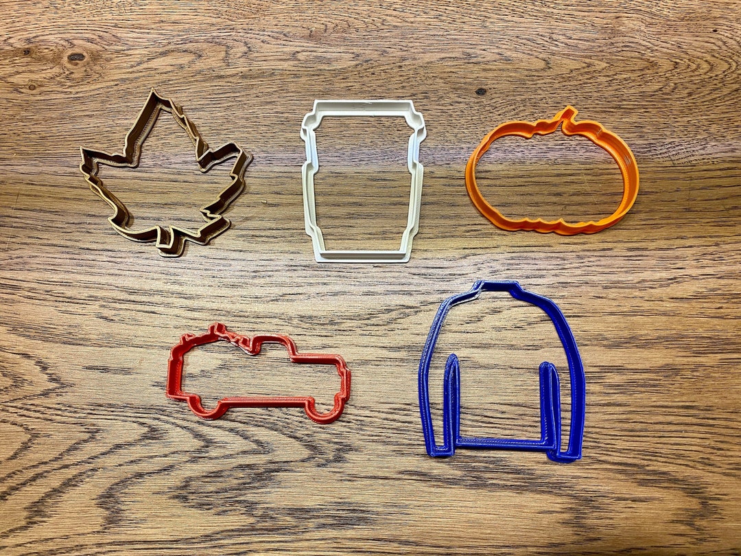 Fall Autumn Cookie Cutter Set / Fall Leaf Pumpkin Spice Latte Flannel ...