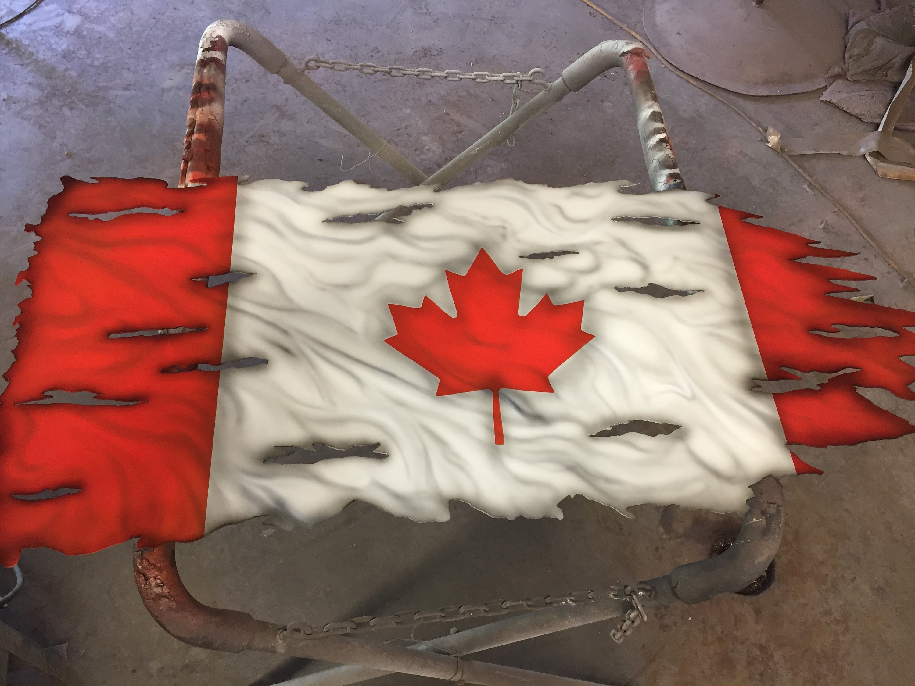 Canadian War Torn Metal Flag - Etsy