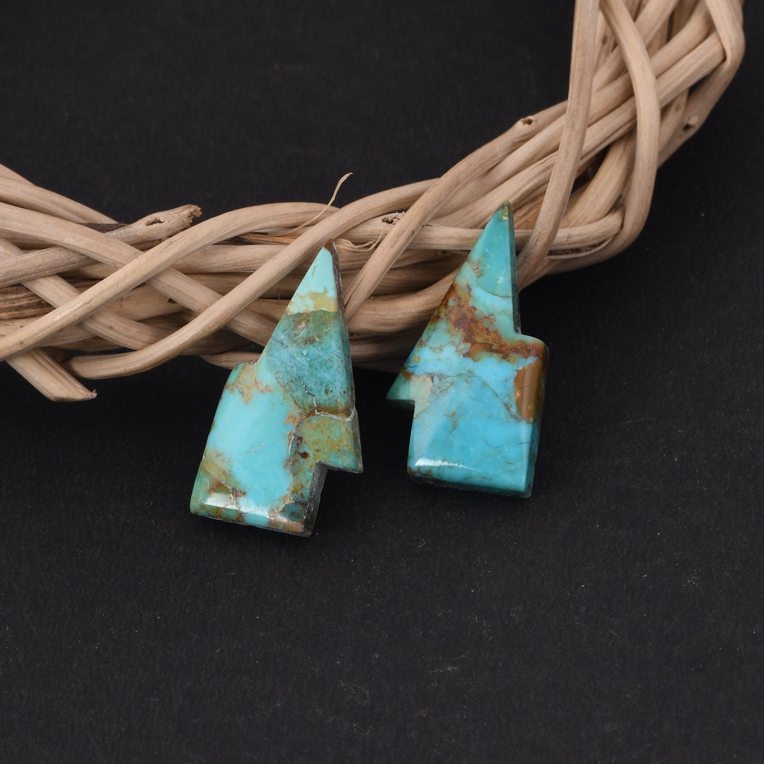 Natural Kingman Turquoise Bolt Shape Loose Gemstone, 15x28mm Calibrated ...