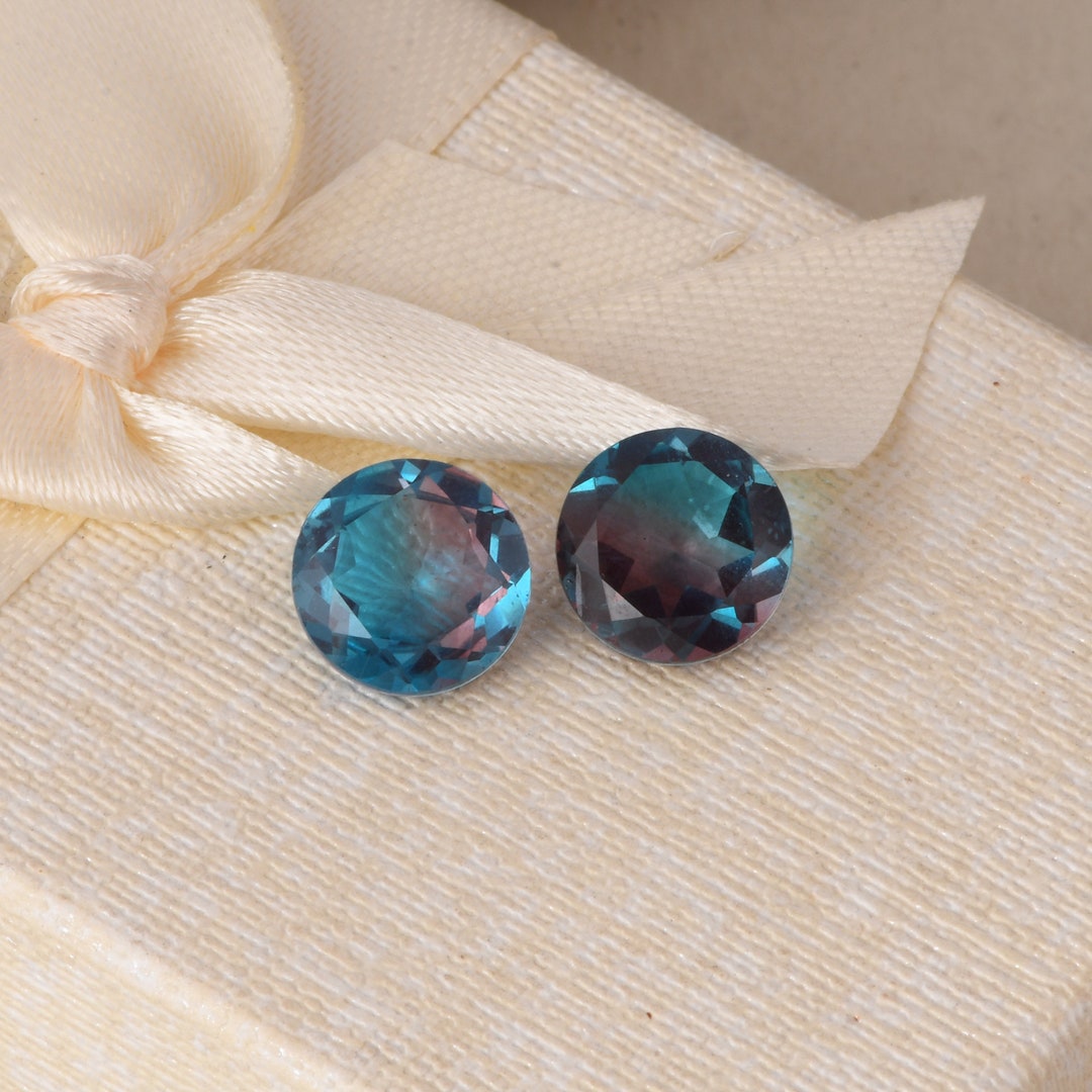 Bio Alexandrite Doublet Quartz Loose Gemstone, Faceted Cut Calibrated ...