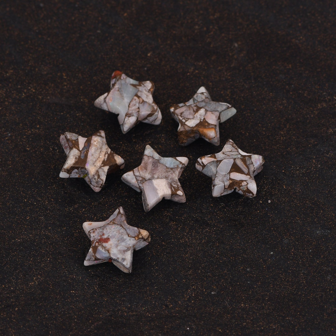 Star Shape 10mm Mojave Copper Ethiopian Opal Flat Back Loose Gemstone ...