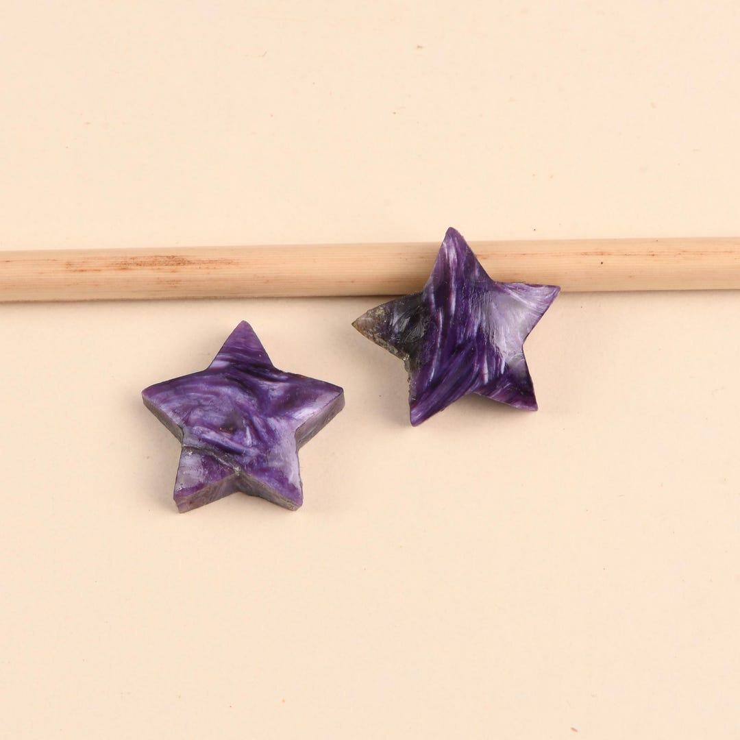 Unique Star Cut Gemstone - Charoite Cabochon in Star Cut Jewelry Making ...