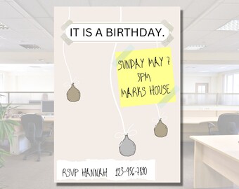 Office Themed Custom Birthday Invitation the Office Birthday Custom ...