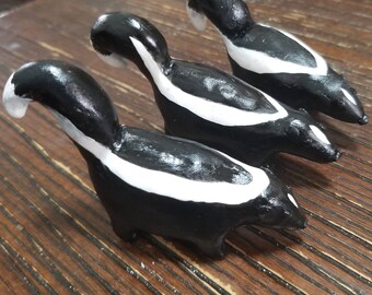 Clay Skunk Figurine - Etsy