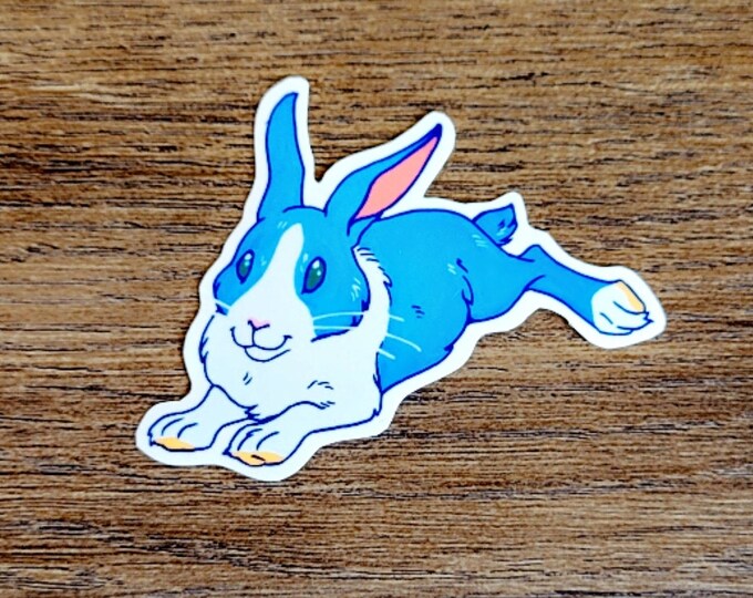 Black Dutch Rabbit Sticker Cute Printed Vinyl Bunny Sticker, Waterproof ...