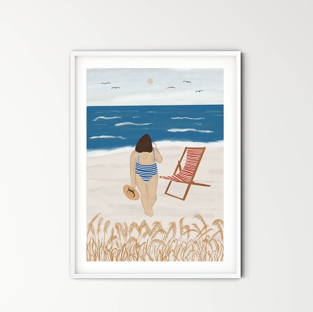 Soak up the Sun A4, A3 Art Print, Summer, Home Decor, Beach Print ...