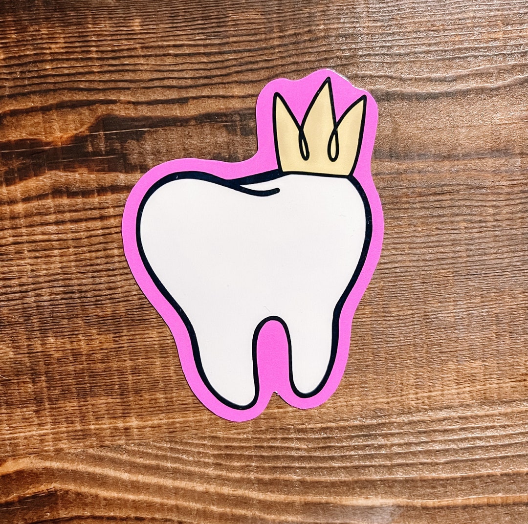 Tooth Fairy Sticker Tooth Sticker Crown Sticker Dental Hygiene Sticker ...