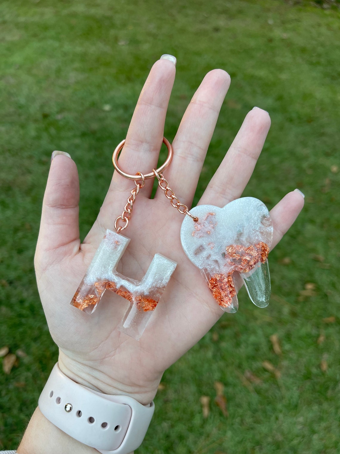 Initial and Tooth Keychain Dental Keychain Dental Hygiene - Etsy