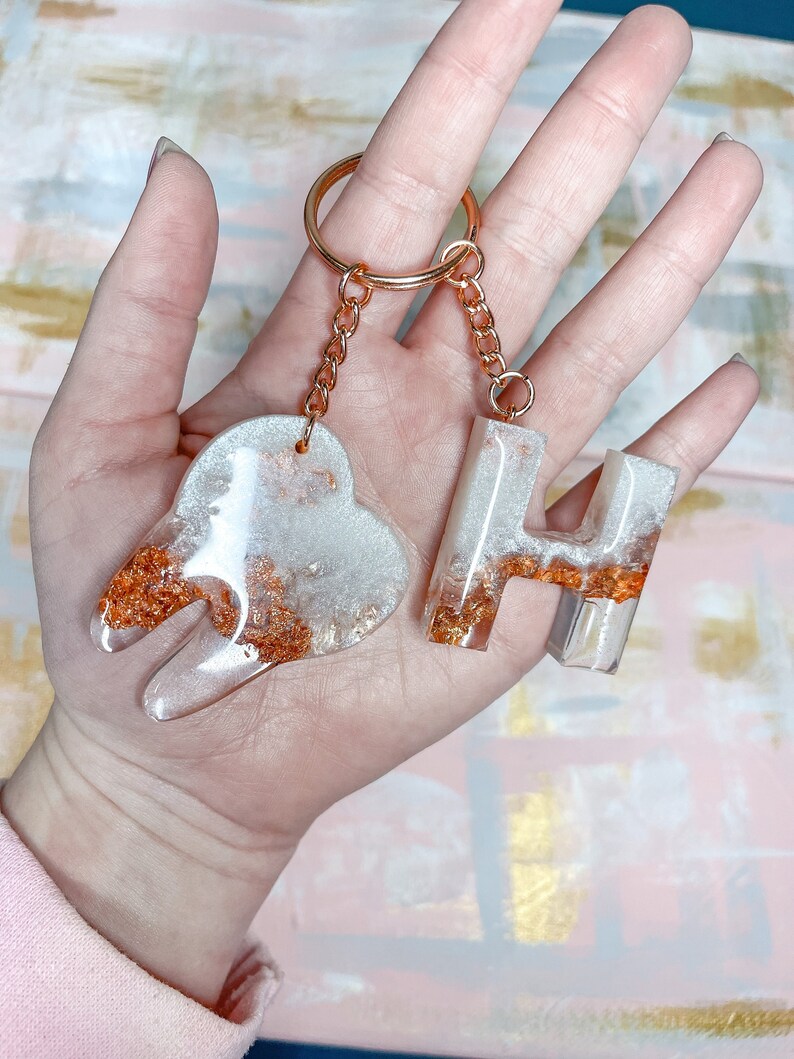 Initial and Tooth Keychain Dental Keychain Dental Hygiene - Etsy