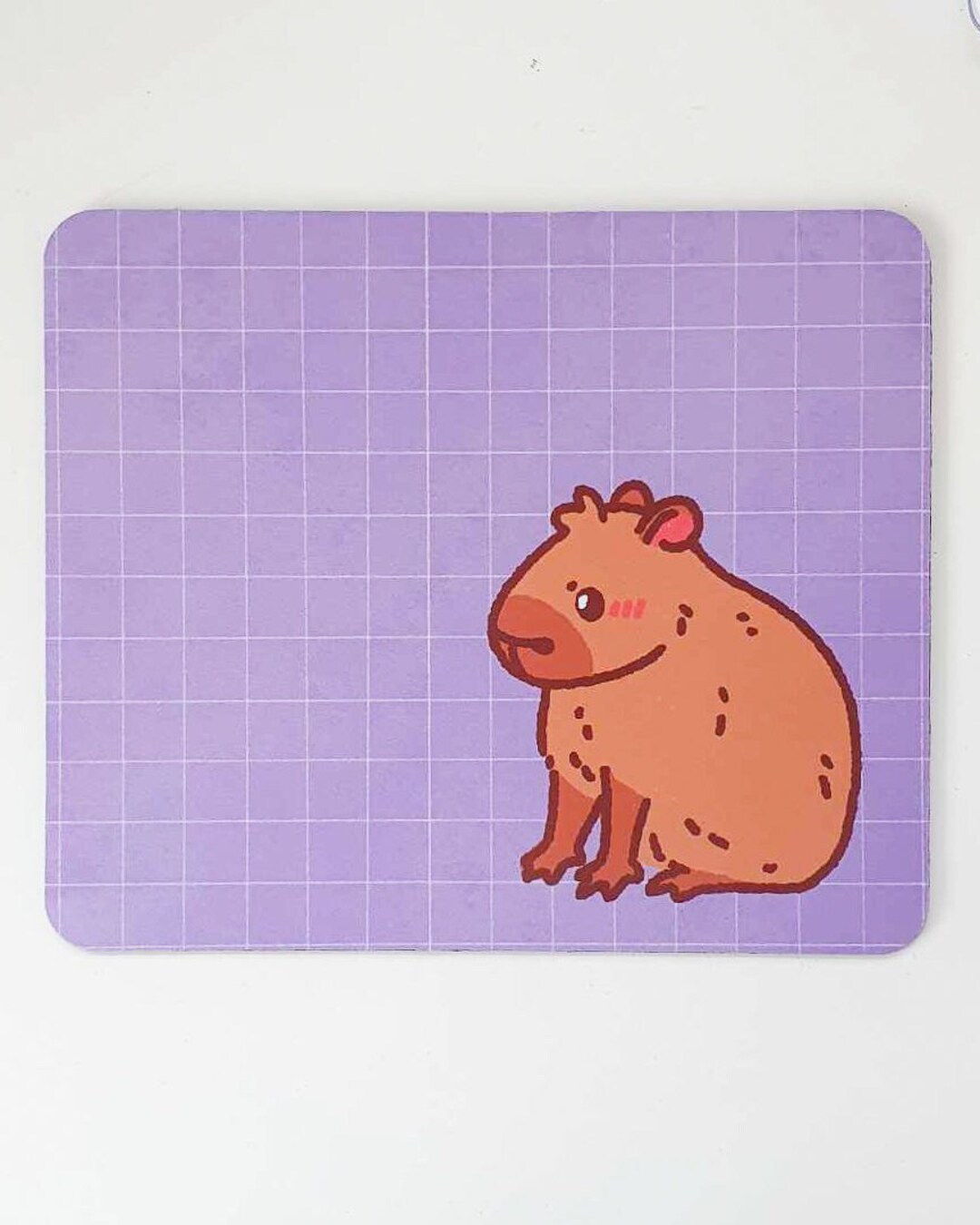 Cute Cartoon Capybara Mousepad With Lilac Background - Etsy