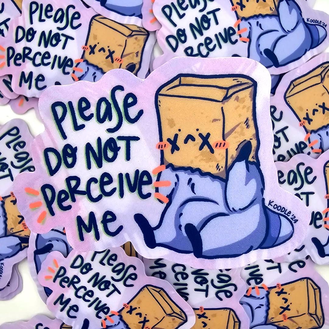 Do Not Perceive Me Raccoon Wearing Paper Bag as A Hat Sticker - Etsy