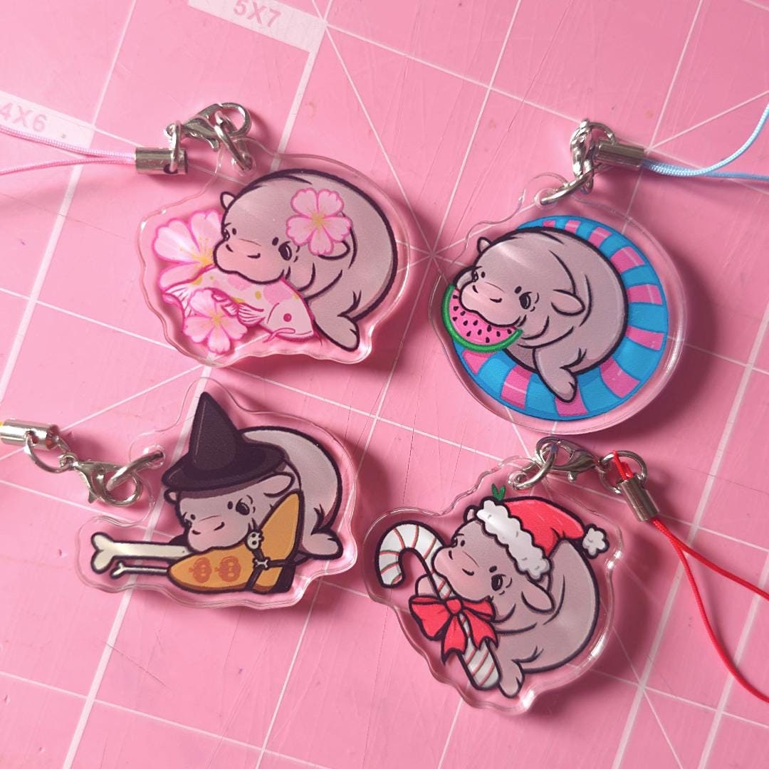 Four Seasons of Moodeng Cute Baby Pygmy Hippo Cell Phone Charm - Etsy