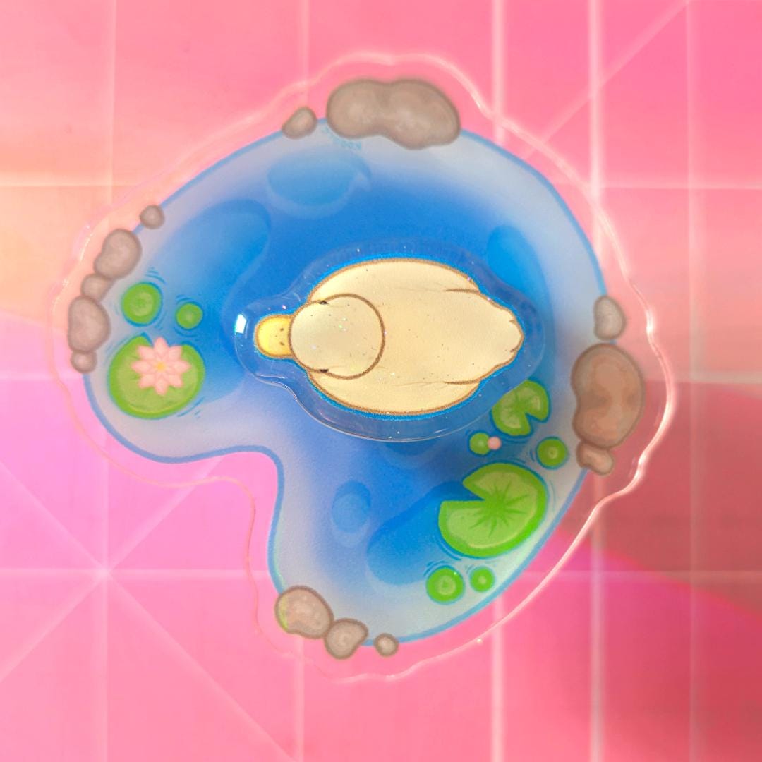 Duck Pond Spinning Acrylic Phone Grip Fidget Toy - Etsy