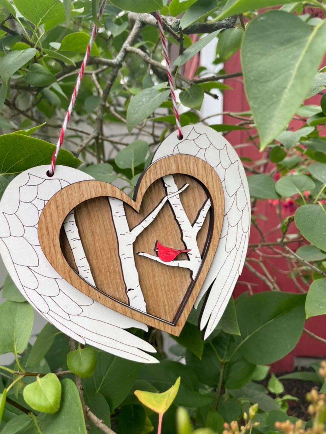 Cardinal Angel Wing Ornament, Memorial, Remembrance, Loss of a Loved ...