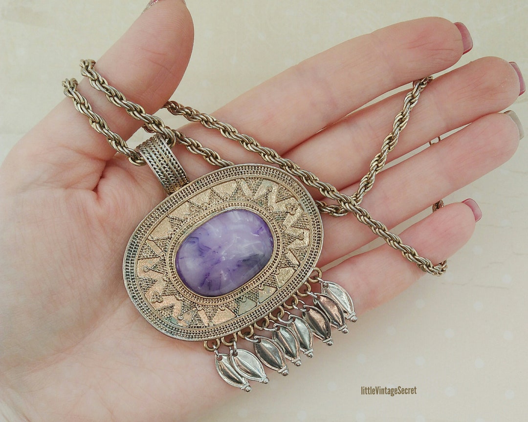 Hopi Native American Indian Necklace Vintage Amethyst Necklace - Etsy
