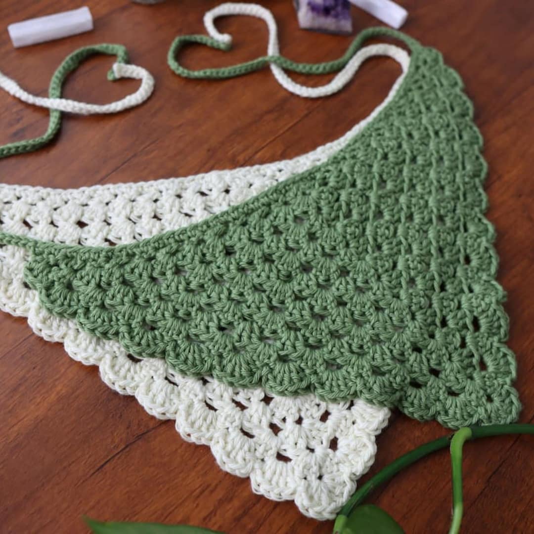 Crochet Scalloped Bandana Scarf Pattern *DIGITAL PDF PATTERN ...