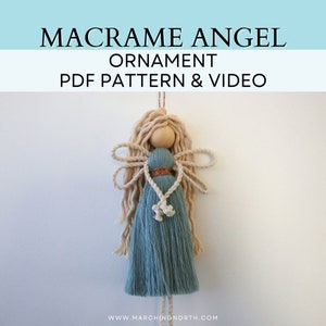 BUNDLE Macrame Angel Wings Wall Hanging Pattern | Macrame Ornament ...