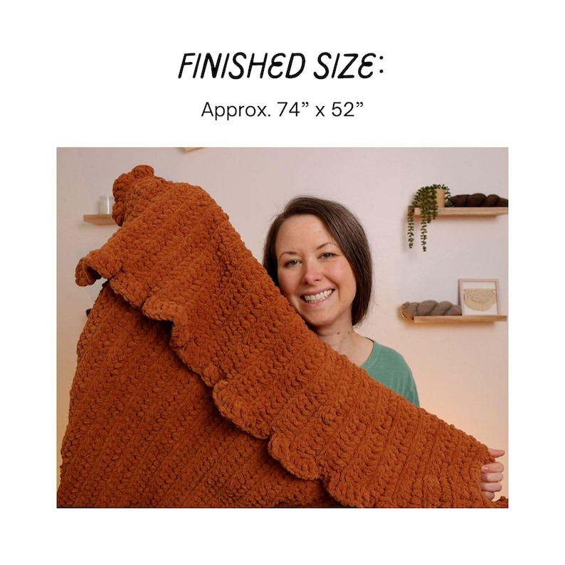 Chunky Crochet Throw Blanket With Easy Ruffle Border *DIGITAL PDF ...