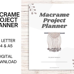 Macrame Project Planner - Digital & Printable 2 Pack! *DIGITAL PDF PLANNER* - Printable Craft ...