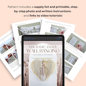 Macrame Angel Wings Wall Hanging Pattern | DIY Macrame Pattern | Written PDF and Video Tutorial ...