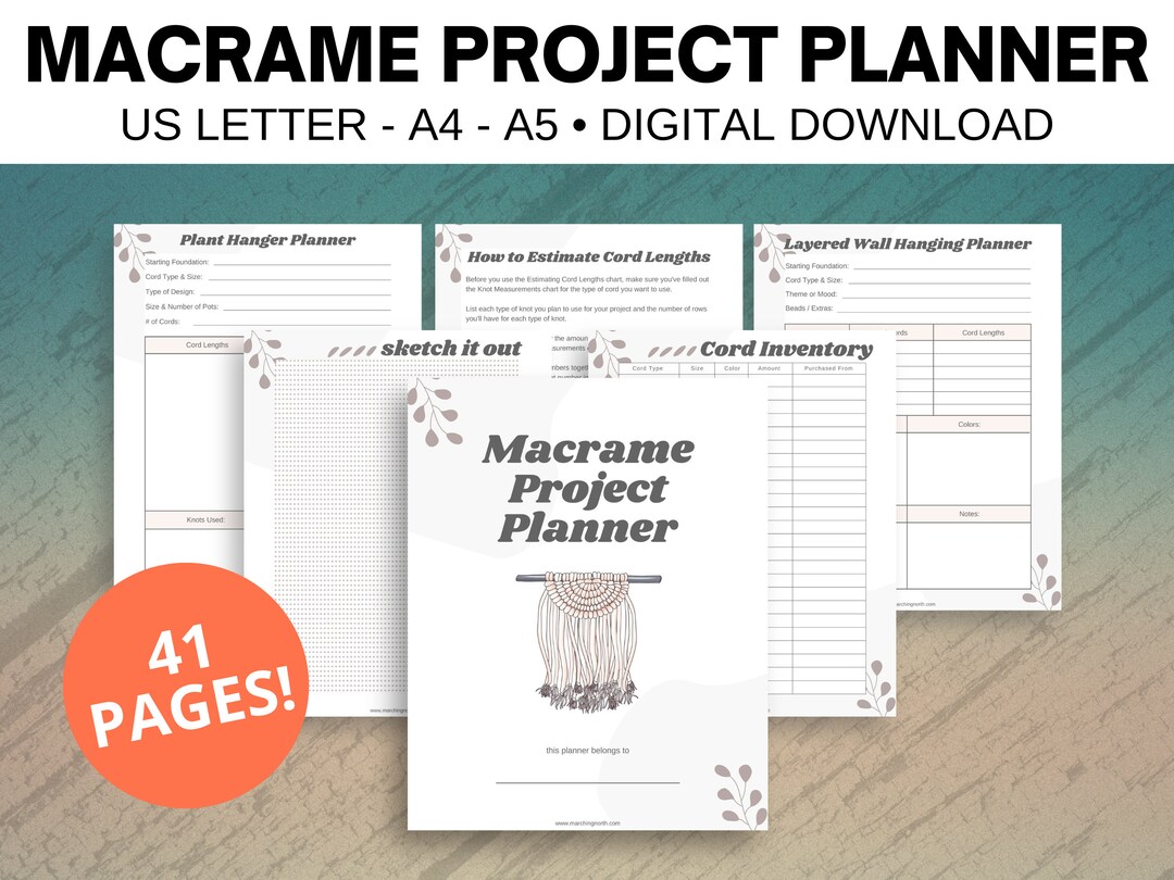 Macrame Project Planner DIGITAL PDF PLANNER Printable - Etsy