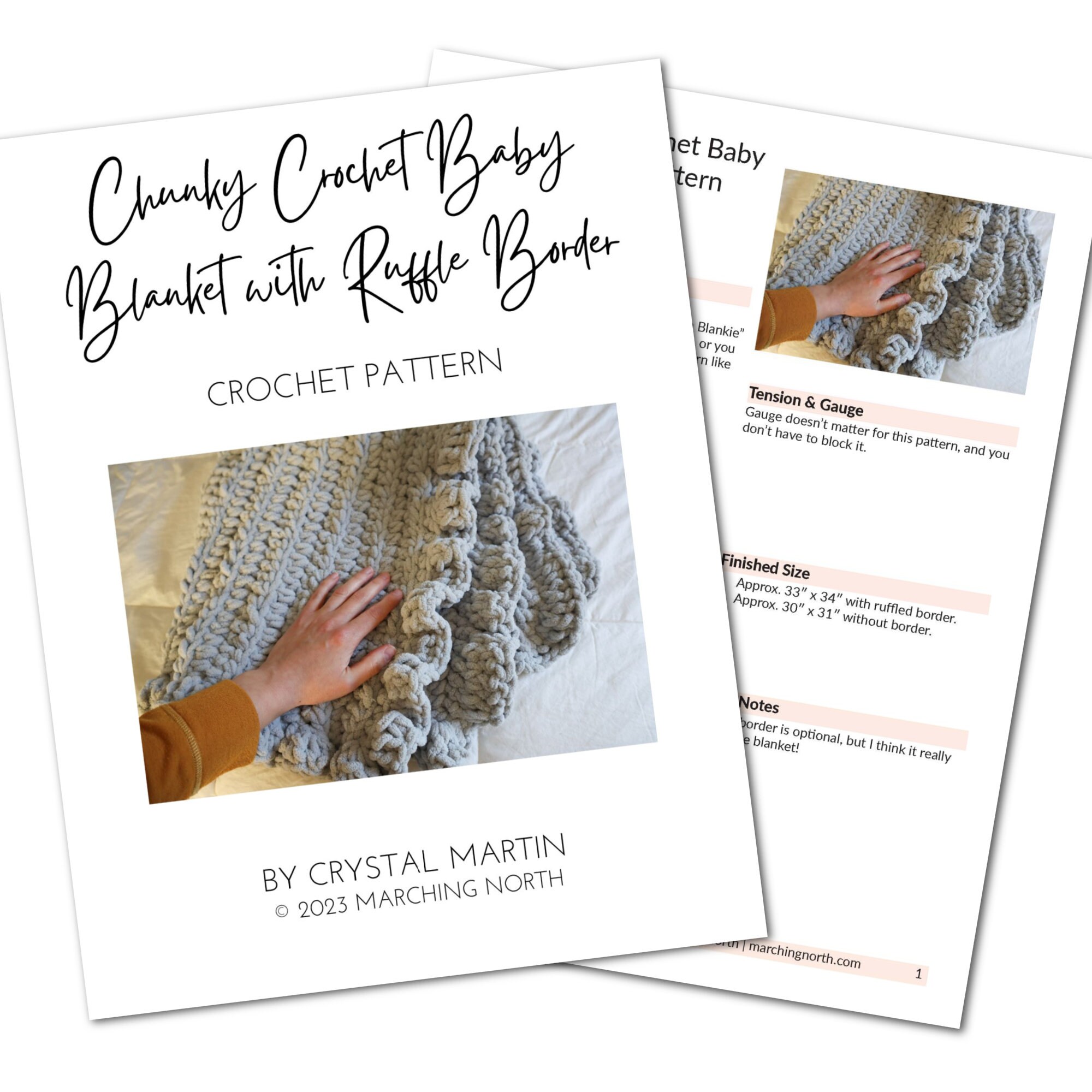 Chunky Crochet Baby Blanket With Ruffle Border *DIGITAL PDF PATTERN ...