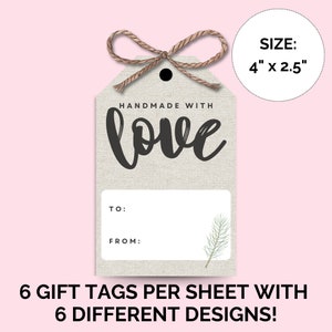 Printable Gift Tags for Handmade Gifts | Downloadable PDF Instant ...