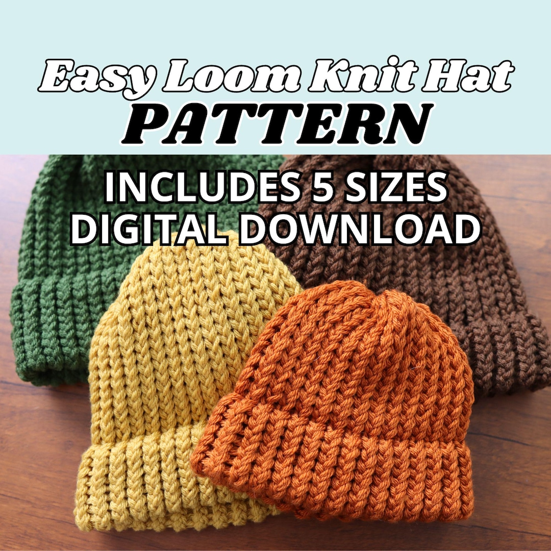 Easy Loom Knitting Hat Pattern | Chunky Yarn | Large Gauge Round Looms ...