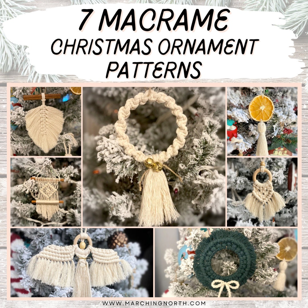 7 Macrame Christmas Ornaments *DIGITAL PDF PATTERN* | Printable Macrame Pattern Ebook | Diy ...