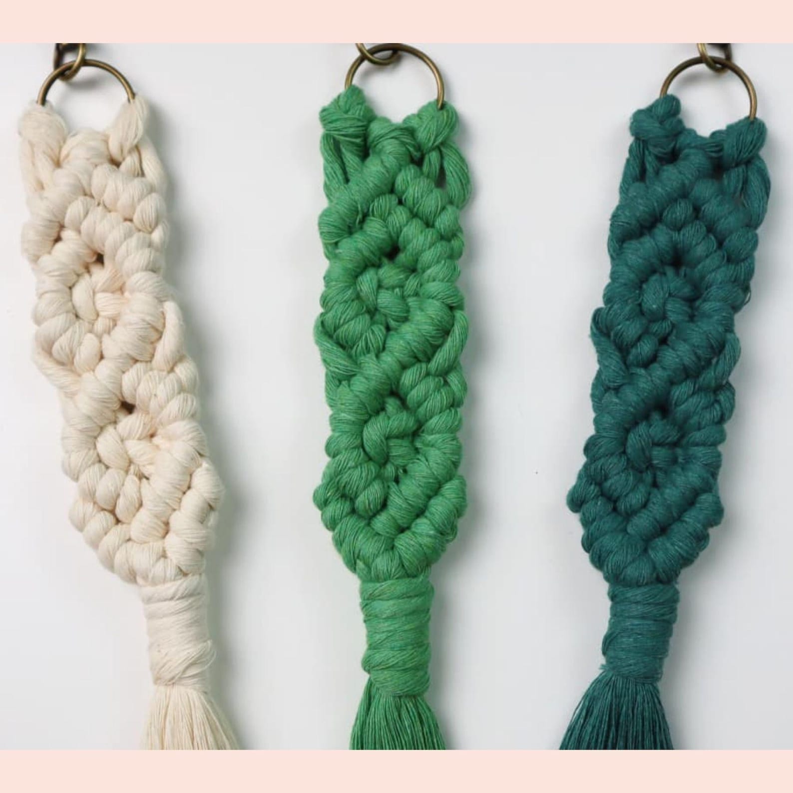 Double Diamond Macrame Keychain Pattern – Boho DIY Keychain – Macrame ...