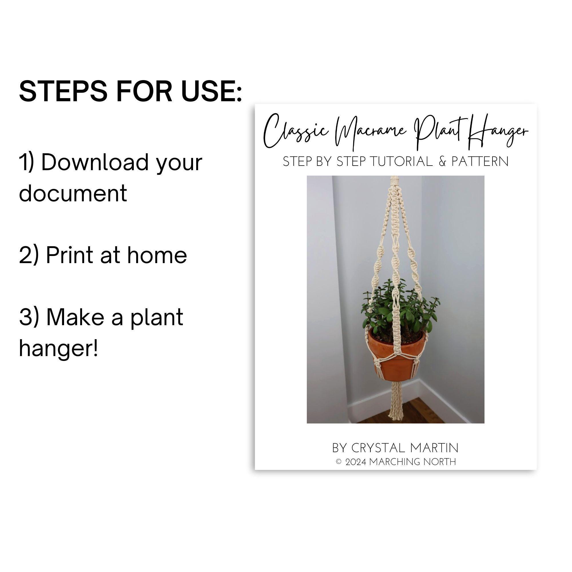 Classic Macrame Plant Hanger | *printable PDF Pattern* | Beginner ...