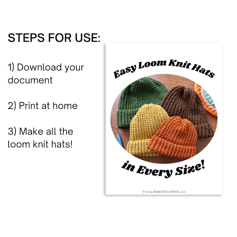 Easy Loom Knitting Hat Pattern | Chunky Yarn | Large Gauge Round Looms ...