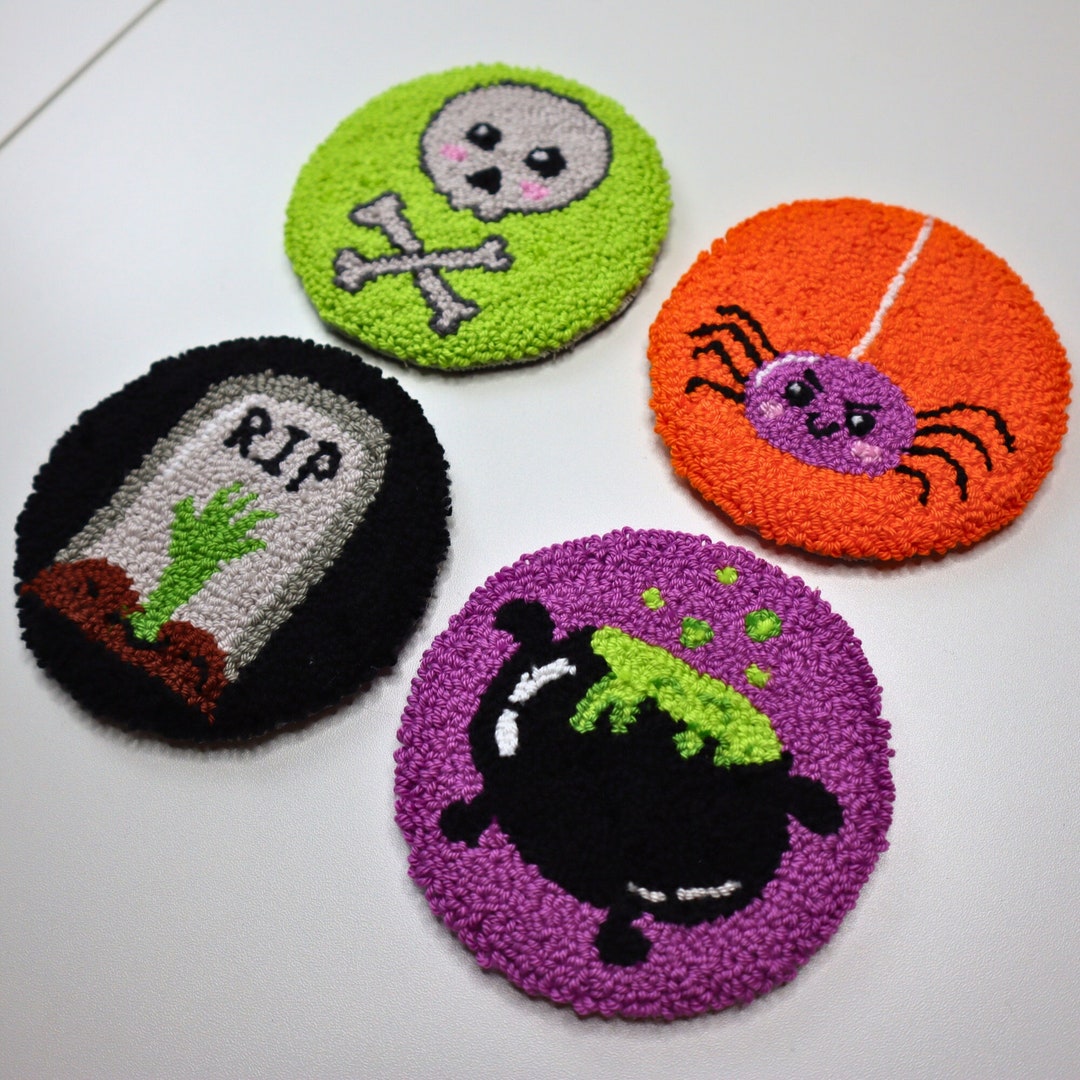 Spooky Halloween Punch Needle Coasters Pattern *DIGITAL PDF* // Ultra ...