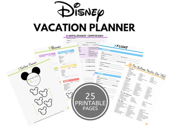 Printable Disney Vacation Planner Instant Digital Download | Etsy