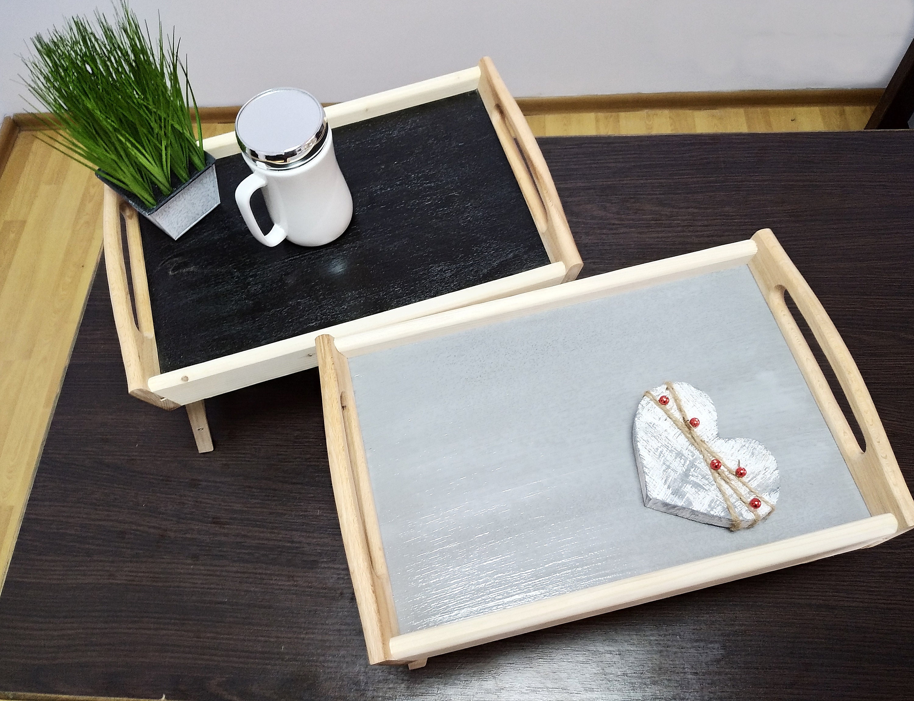 Breakfast Table Tray Folding Bed Tray Coffee Table Ottoman Tray With ...