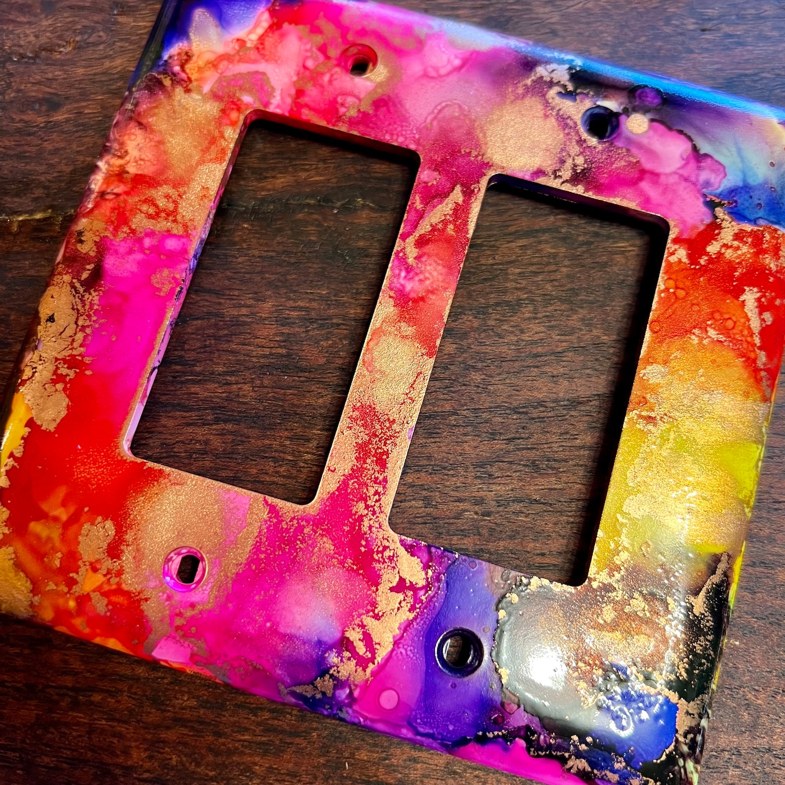 Custom Made to Order Alcohol Ink Light Switch Plates Switchplates ...
