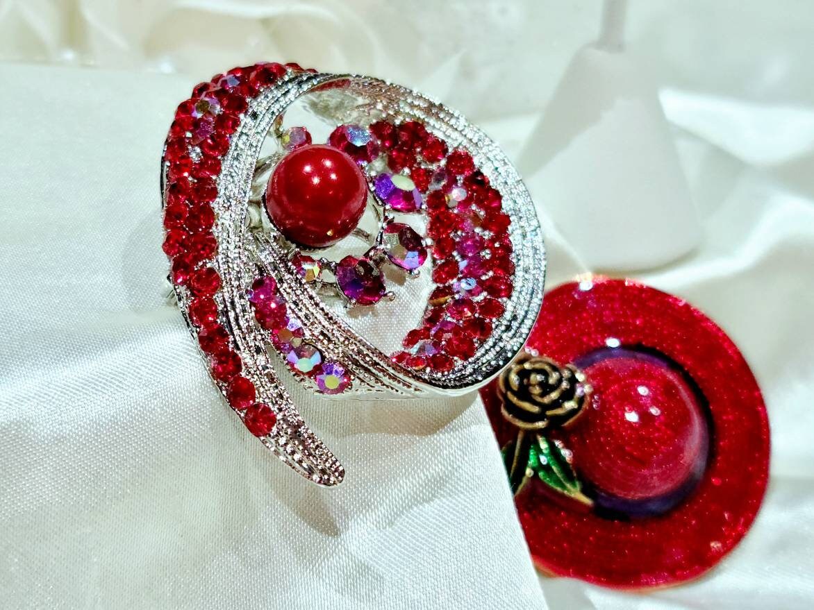 Vintage Red Hat Society Jewelry Collection Etsy