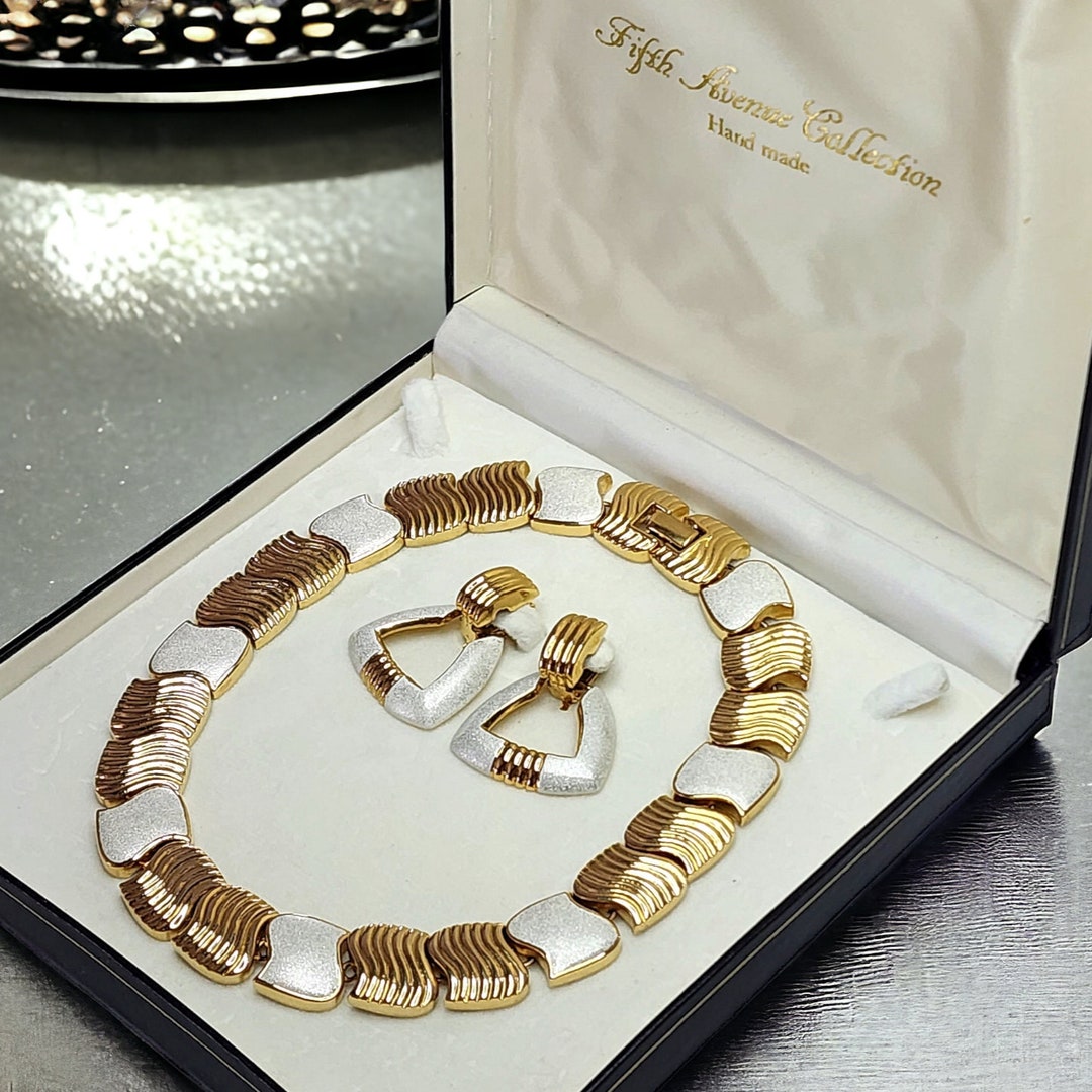 Vintage Butler Fifth Avenue Collection Gold Tone & White Enamel ...